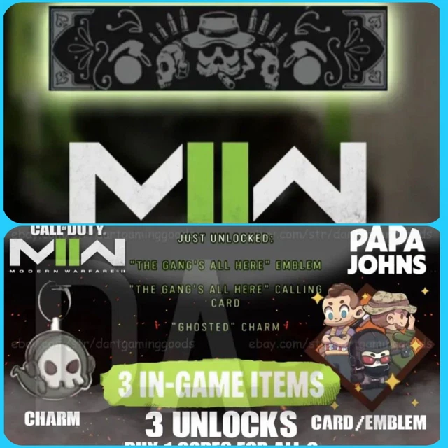 CALL OF DUTY Modern Warfare 2 MW2 Asda 141 Calling Card & Papa Johns ...