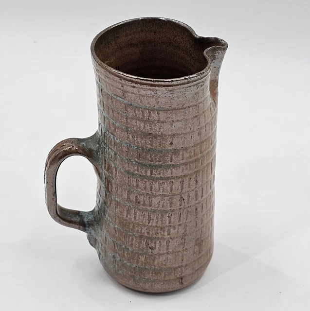 VINTAGE A.R. COLE North Carolina Pottery Vase Pitcher Copper Brown ...