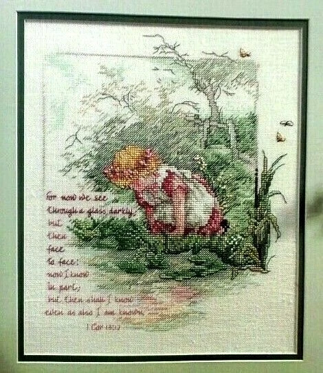 CROSS STITCH PATTERN Children of God Bible Verse 1 Corn 13:12 Girl ...