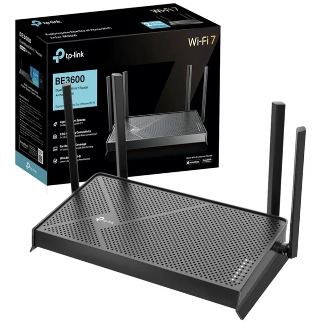 TP-LINK ARCHER BE3600 Router WiFi 7 BE3600Mbps, 2.5G Ports, USB 3.0 ...