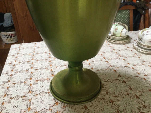 RARE LARGE ANODISED Aluminum Yellow Planter Pot Vintage Retro Mid ...