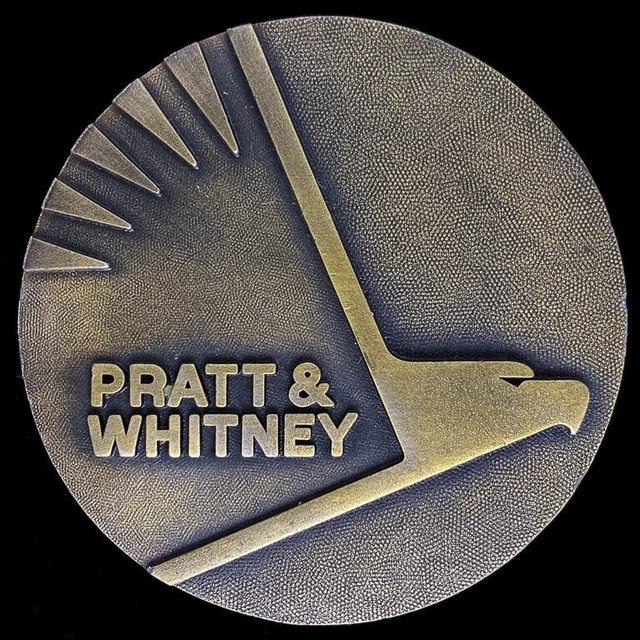 PRATT WHITNEY AVION Aviation Aigle Oiseau Logo Rare 70 NOS Rétro Boucle ...