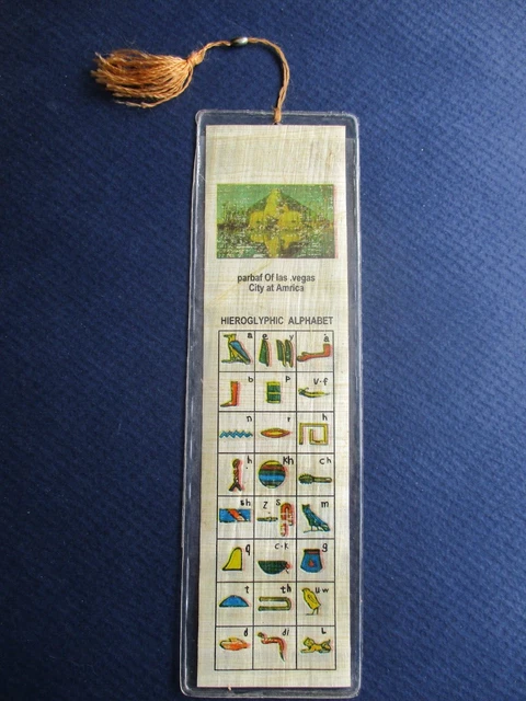 PAPYRUS BOOKMARK ANCIENT Egypt Egyptian Hieroglyphic Alphabet God with ...