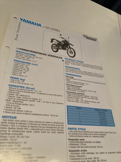 125 Dt Fiche Technique