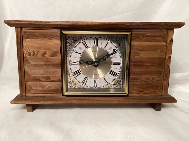 VINTAGE SEIKO WOODEN Mantel, Desk Or Table Quartz Clock. Very Nice ...