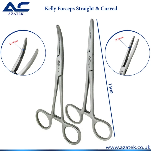 HEMOSTATIC SURGICAL ARTERY Clamp Locking Pliers Kelly Forceps Curved ...