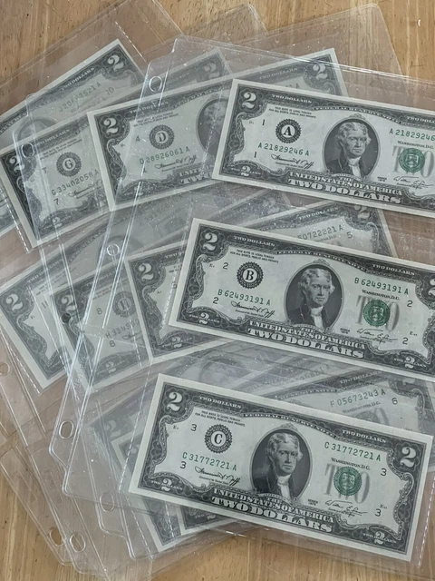 COMPLETE 12 DISTRICTS Two Dollar Bill Notes 1976 $2 UNCIRCULATED United ...
