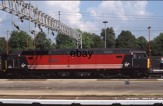 35MM RAILWAY SLIDE- Virgin Class 47. 47841 'Spirit of Chester ...