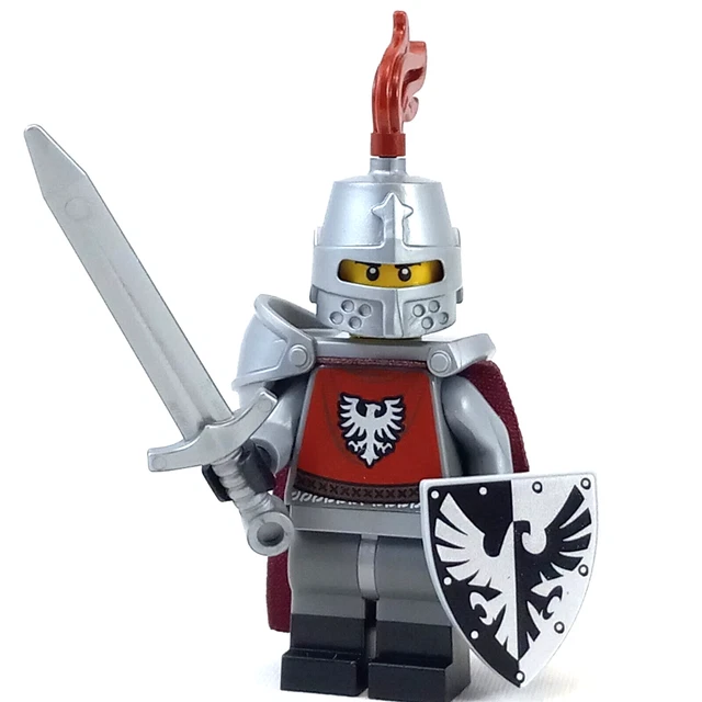 LEGO CASTLE RED Falcon Knight BAM Minifigure Medieval Shield Black ...