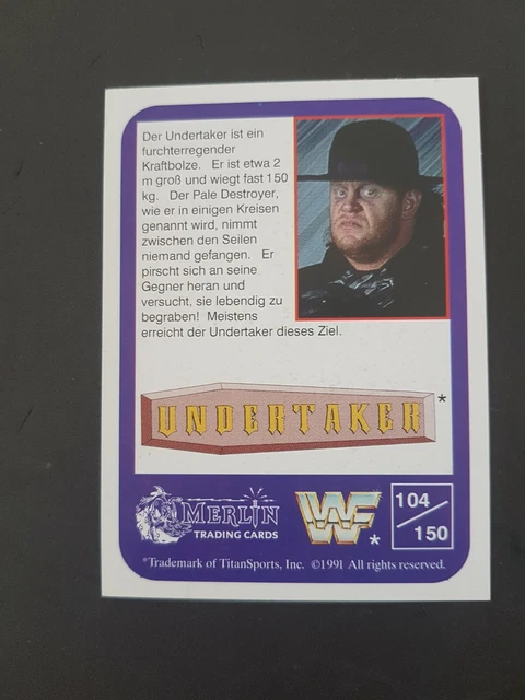 RARE UNDERTAKER 1991 Rookie Merlin German Card WWE WWF WCW Wrestling ...