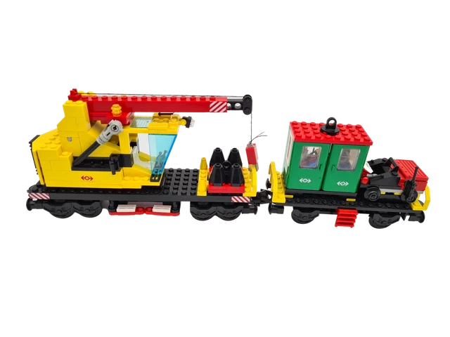 LEGO® 9V RC TRAIN Railway 4552 Waggon Carriage Crane Cargo CAR SERVICE ...