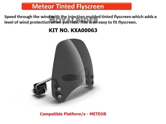 ROYAL ENFIELD &TINTED FLY SCREEN" For METEOR 350 with Express Shipping ...