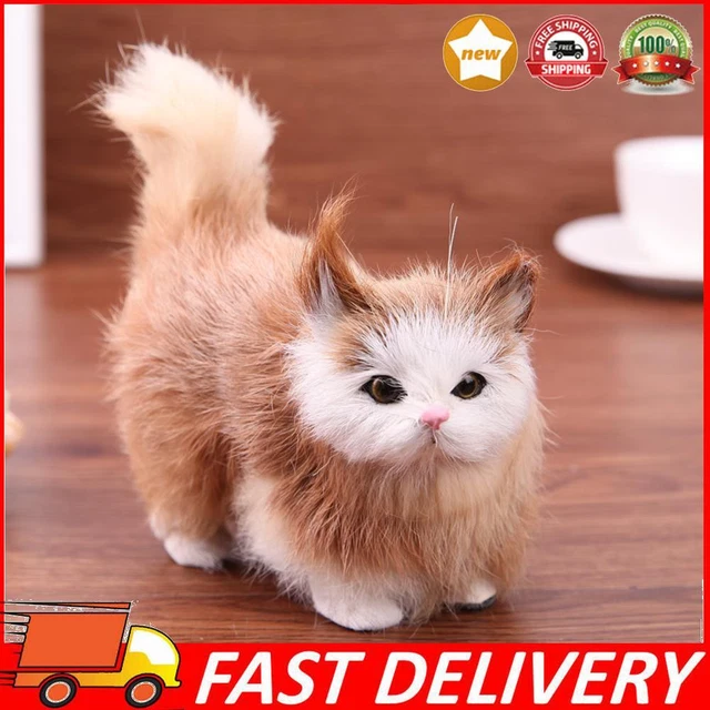 DIY CRAFTS CAT Models Plush Artificial Fake Cat Collectible for Home ...
