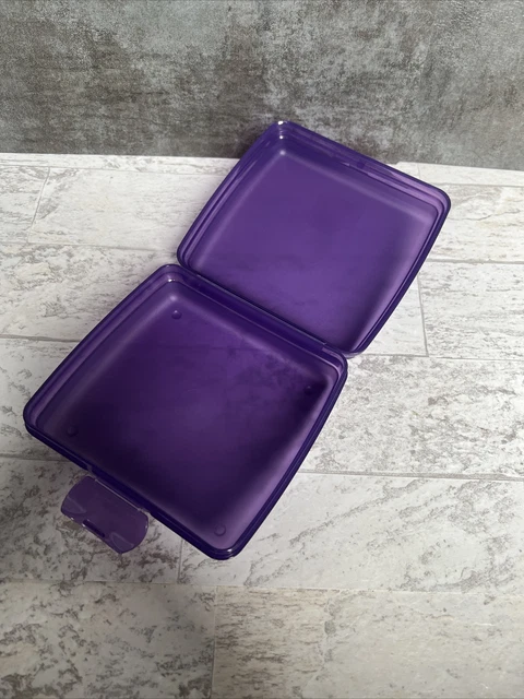 TUPPERWARE SANDWICH KEEPER SQUARE HINGED LOCK CLAMSHELL CONTAINER ...