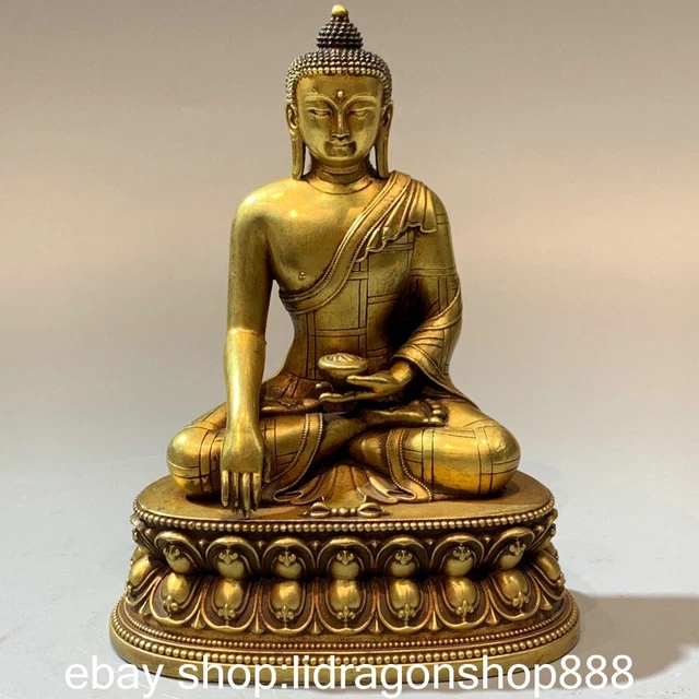5 &ANCIENNE SCULPTURE bouddhiste de Bouddha Shakyamuni en cuivre doré EUR 598,80 - PicClick FR