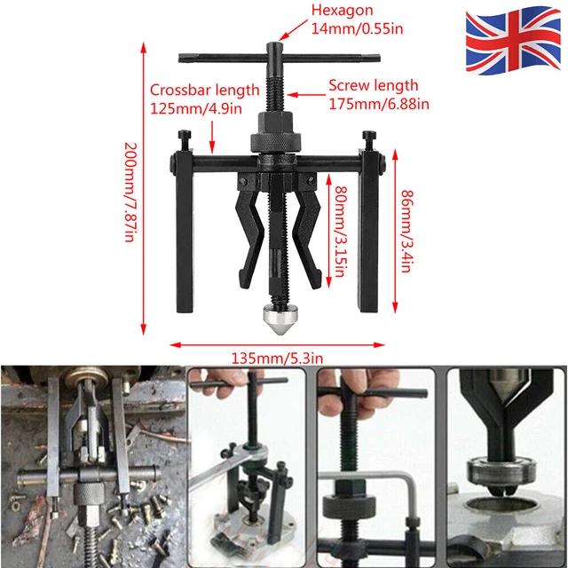 3-JAW PILOT BEARING Puller Inner Wheel Gear Extractor Car Motorcycle ...