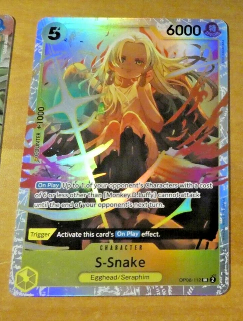 ONE PIECE ENGLISH CARD HOLO GAME CARTE S-Snake OP08-112 SR JCC EN NM ...