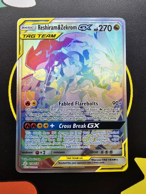 POKÉMON TCG RESHIRAM & Zekrom Tag Team GX Cosmic Eclipse 259/236 Holo Ultra Rare EUR 34,96 ...