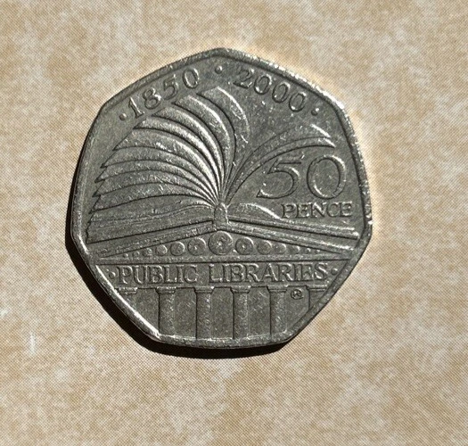 50P COIN UK 2000 - Public Libraries 1850-2000 - From Circulated £0.49 ...