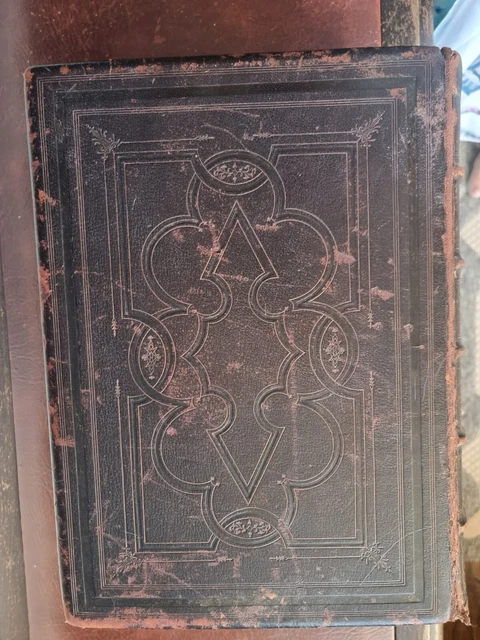 VERY LARGE ANTIQUE Illustrated Holy Bible Very Large and Heavy Stunning ...