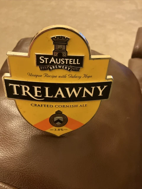 ST AUSTELL TRELAWNY Cornish Ale Plastic Beer Pump Clip Badge - Mancave ...
