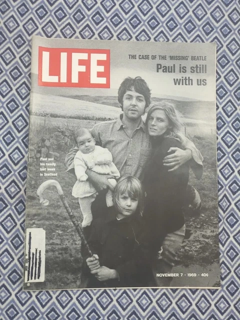 LIFE MAGAZINE NOV 7, 1969 The Case Of The "Missing" Beatle Paul Is ...