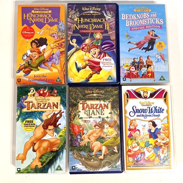 Disney Vhs Tape Bundle X6 Walt Disney Classics Excellent Condition Pal 4504