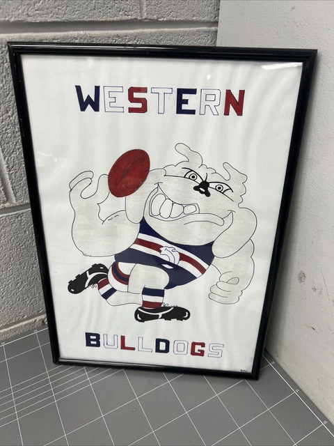VINTAGE HAND DRAWN Western Bulldogs Vfl Afl Football Art Artwork ...