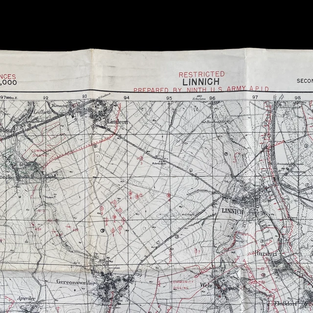 RARE! WWII 1944 Operation Queen German Defenses Army Assault Map ...
