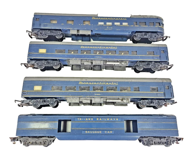 RAKE OF 4 Vintage Blue Tri-ang Railways OO Transcontinental Coaches ...