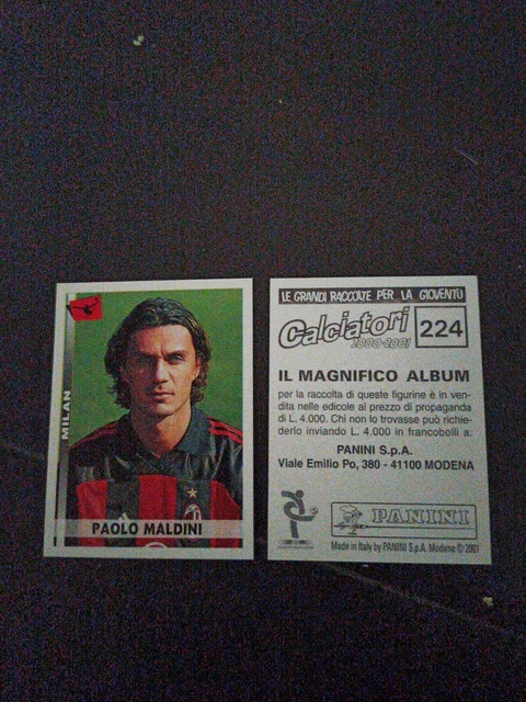 FIGURINA CALCIATORI PANINI 2000-01 Paolo Maldini.Cartonata.Non Adesiva.Rara EUR 10,00 - PicClick IT