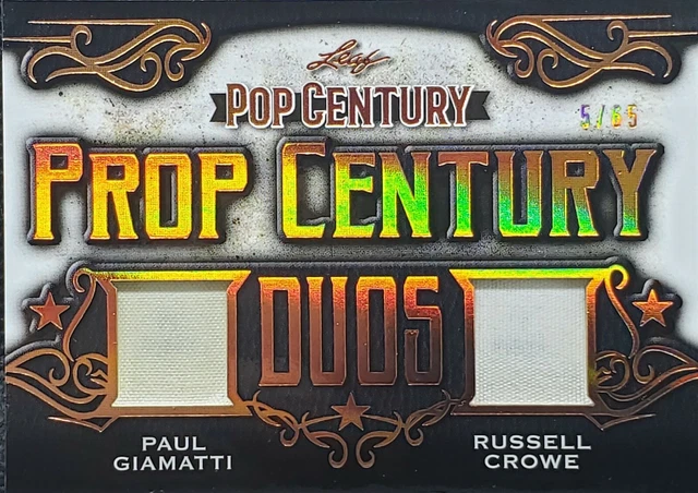 PATCH RELIQUE RUSSELL CROWE Paul GIAMATTI 2021 Leaf Pop Century DOUBLE ...