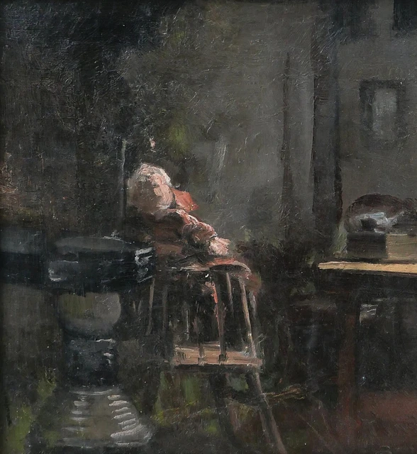 JOSEPH-CHARLES FRANÇOIS PAINTING Interior Home Doll Impressionism ...
