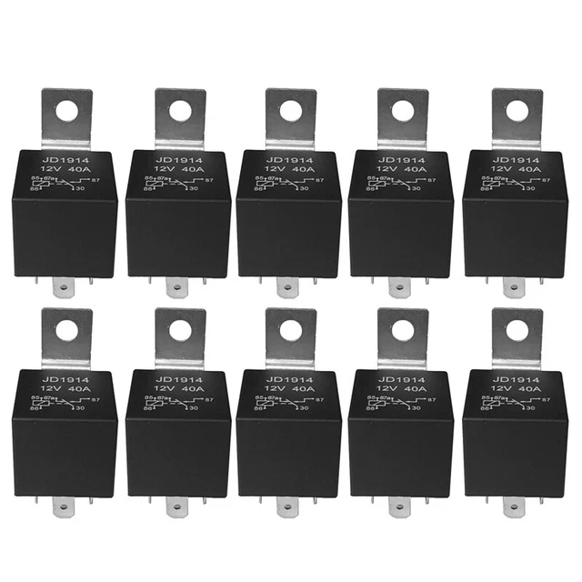 10 PCS 5 Pin 12V Relay Switch (SPDT (30/40 Amp 12 Volt Automotive Relay ...