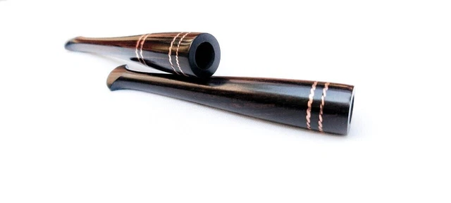 PORTE-CIGARETTE ITALIEN EN bois noir, 25 pièces, pipe à tabac en verre ...