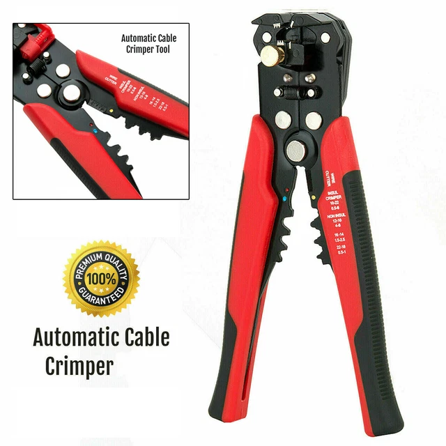 SELF-ADJUSTABLE AUTOMATIC CABLE Wire Crimper Crimping Tool Stripper ...