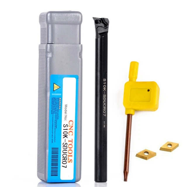 S10K-SDUCR07 BARRE DALÉSAGE Porte-outil Tournage De Tour + 2 Inserts DCMT0702 EUR 18,60 ...