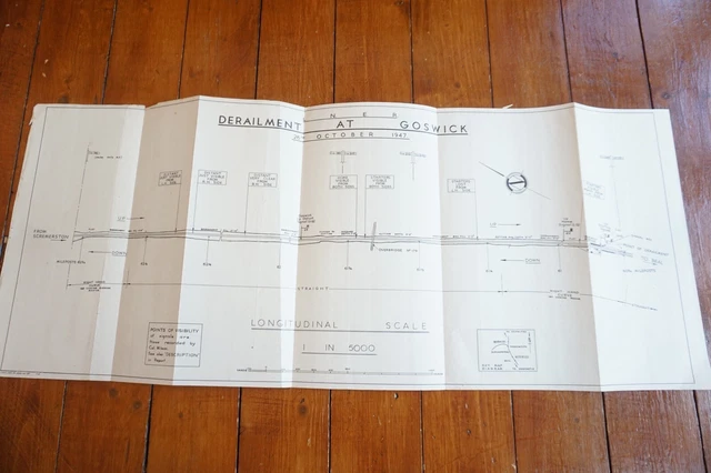 1947 LNER GOSWICK Railway Track Plan Map Diagram £13.59 - PicClick UK