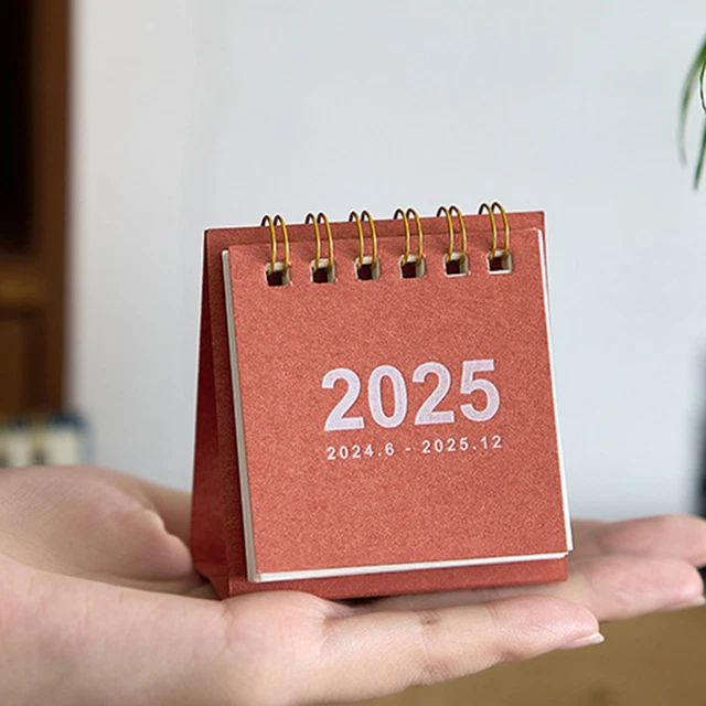 MINI DESK CALENDAR 2025 Space-saving Desktop 2024-2025 Set for Planning ...