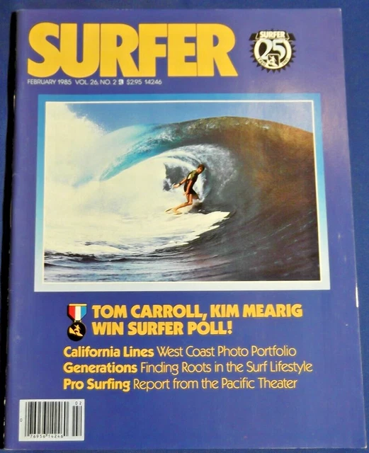 SURFER MAGAZINE-FEB 1985-Gary Green Black Rock-Surfer Poll-Tom Carroll ...