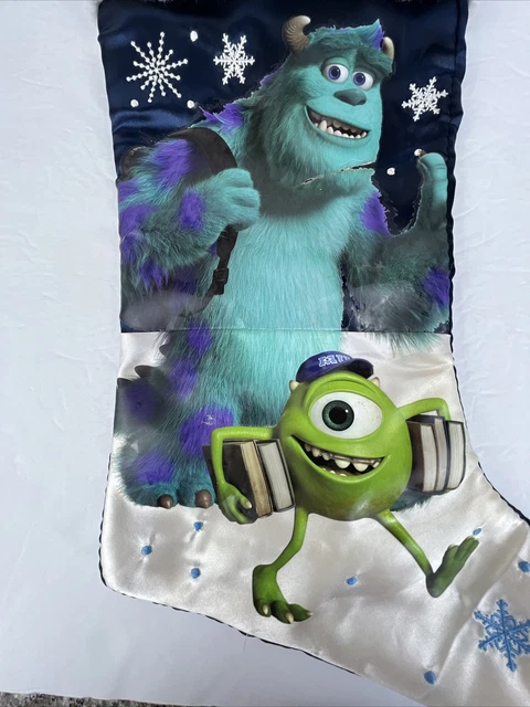 DISNEY PIXAR MONSTERS Inc Movie Mike and Sully Christmas Stocking 18” £ ...