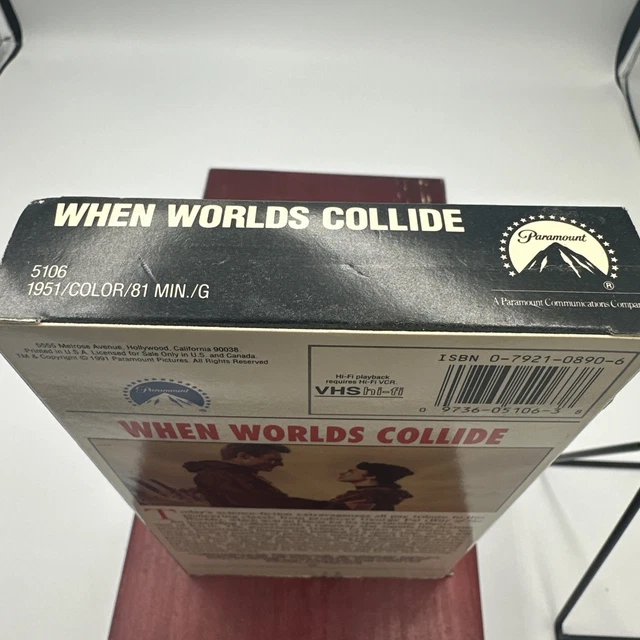 1951 SCI-FI WHEN Worlds Collide (VHS 1991) Richard Derr Barbara Rush ...