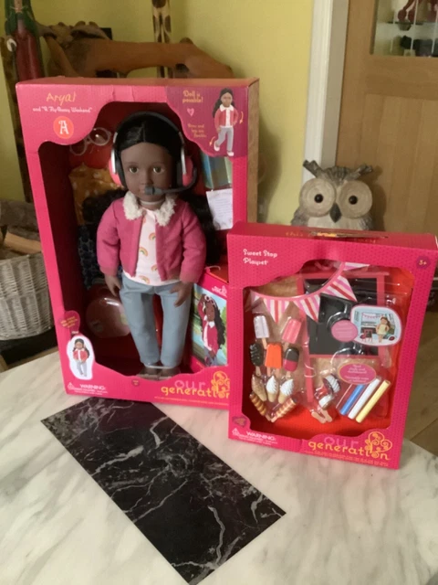 OUR GENERATION BUNDLE - Delux Doll Aryal with Sweet Stop Playset "New ...