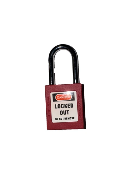 NYLON LOCKOUT TAGOUT Lock Isolation Safety Padlock Red w/ 2 Keys $5.00 ...