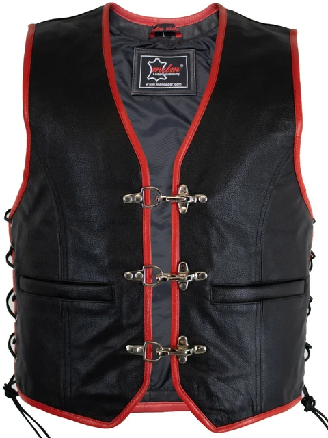 LEDERKUTTE BIKERWESTE KUTTE Rockerweste Motorrad chopper Biker Rocker ...