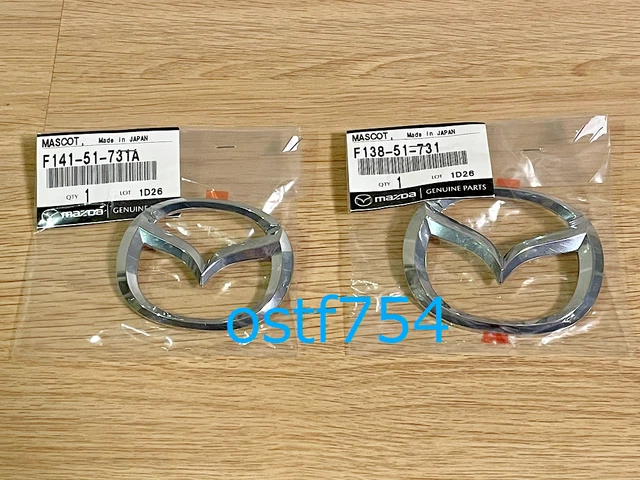 MAZDA RX-7 FD3S Front Rear Chrome Emblem Badge Pairs Silver OEM Genuine ...