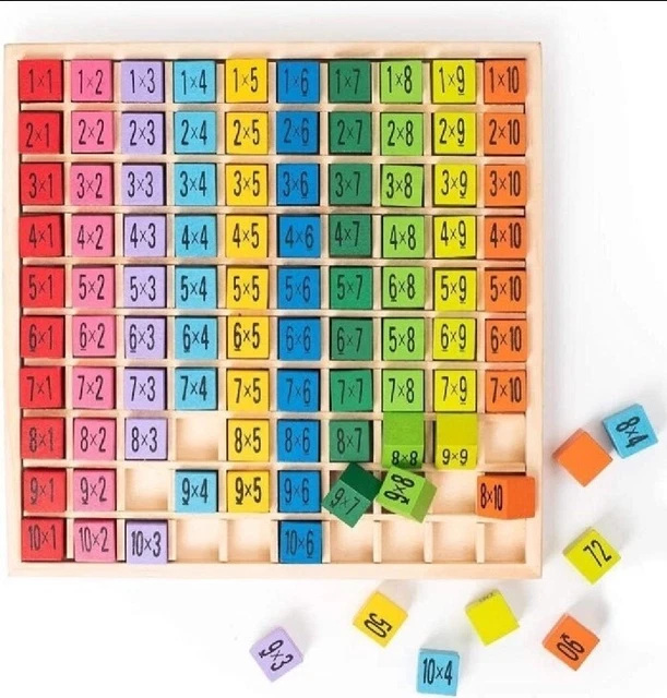 MONTESSORI MATH MULTIPLICATION Games Times Table Wooden Learning Toys ...