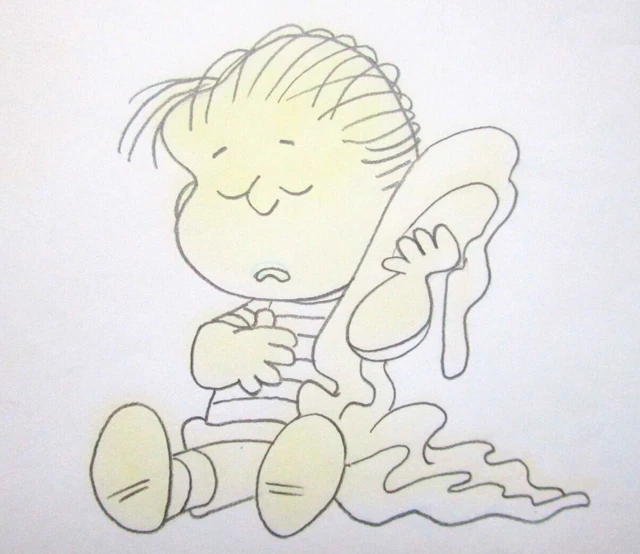 LINUS PEANUTS CHARLES Schulz ORIGINAL PRODUCTION cel DRAWING snoopy ...