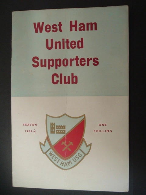WEST HAM UNITED Supporters Club - Handbook 1963/64 - 28 Pages £7.16 ...
