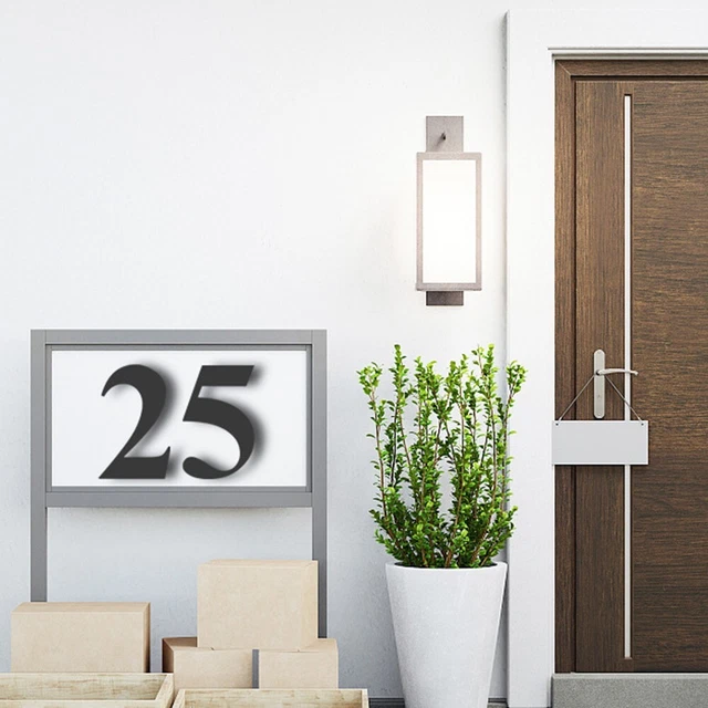 HOUSE NUMBER MODERN Floating 8 Inch Black Shadow Home Address House ...